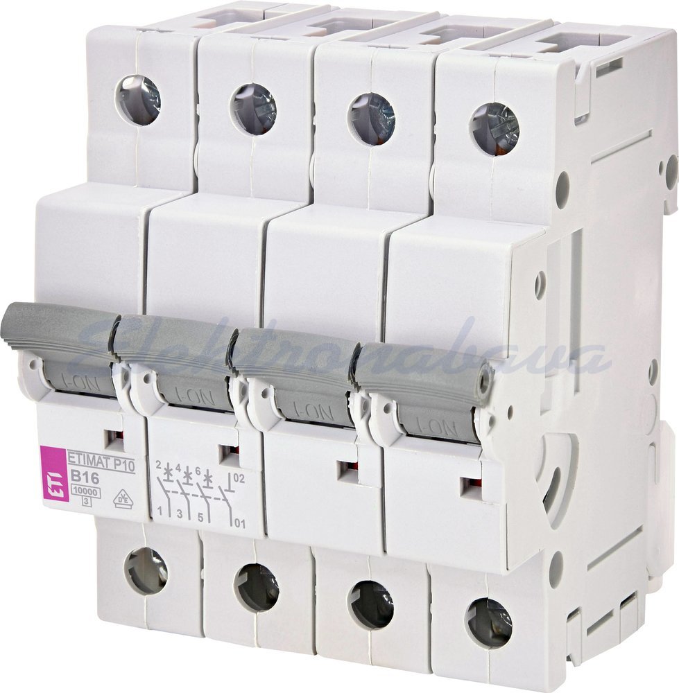Inštalacijski odklopnik ASTI ETIMAT P10 10kA B 16A 3P+N [271640105] | Elektronabava B2B
